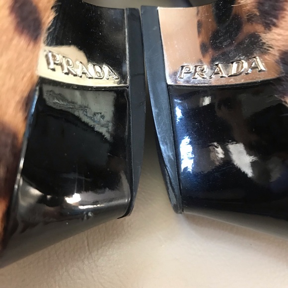 Prada | Shoes | Prada Horse Hair Patent Heels Size 345 | Poshmark